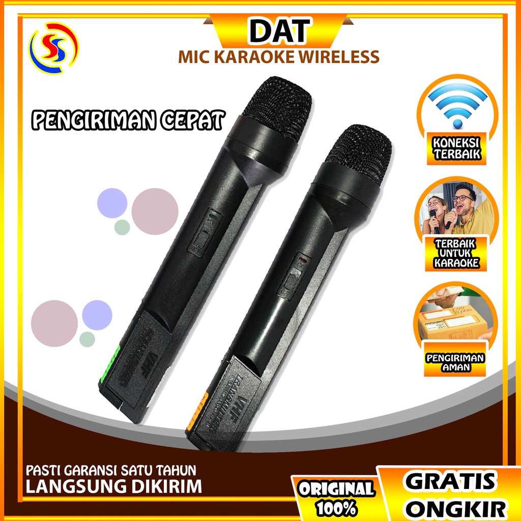 Jual MIC WIRELESS MIC KARAOKE MIC KARAOKE BLUETOOTH DAT DM 660 DM660 DM-660 2 MIC WIRELESS ORI ...