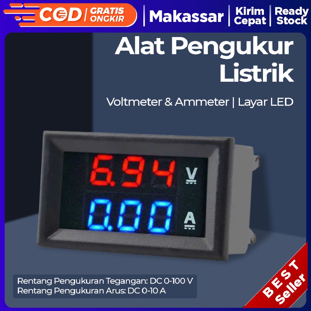 Jual Alat Pengukur Tegangan Listrik Voltmeter Ammeter Led Shopee Indonesia