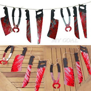 Jual Hiasan halloween interior helloween baner banner pisau dekorasi ...