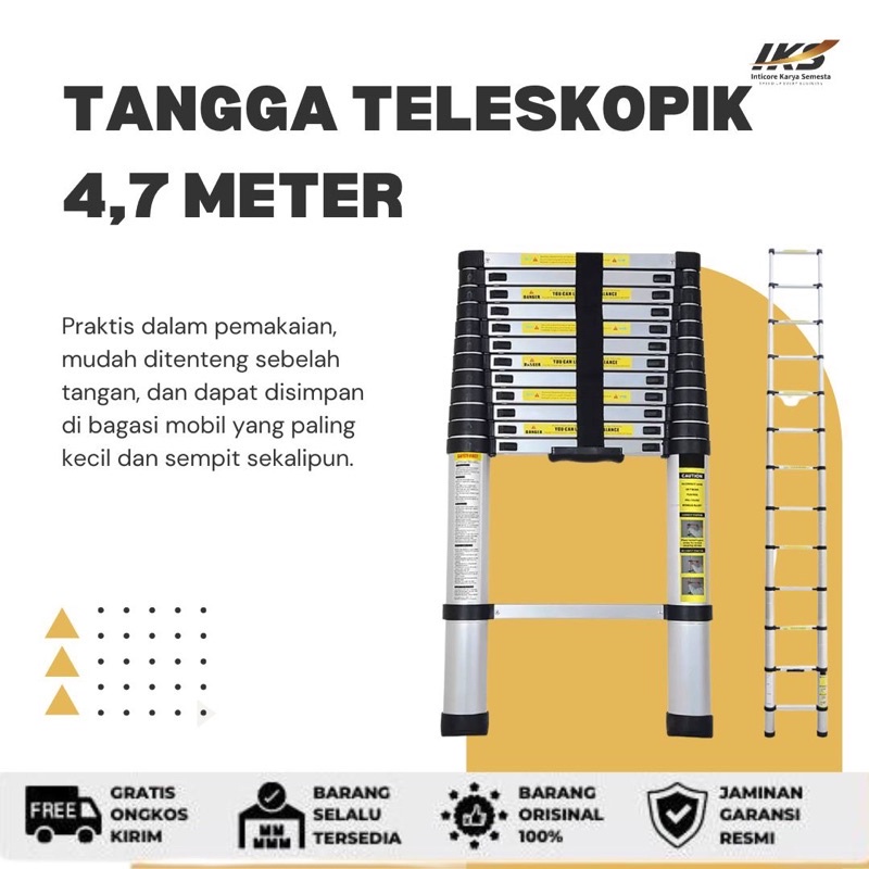 Jual Tangga Teleskopik 4,7m / 5 meter / 5,5m | Shopee Indonesia
