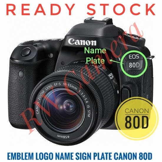Jual Logo Emblem Canon 80D Name Plate 80 D Simbol Tipe Merk EOS Tulisan ...