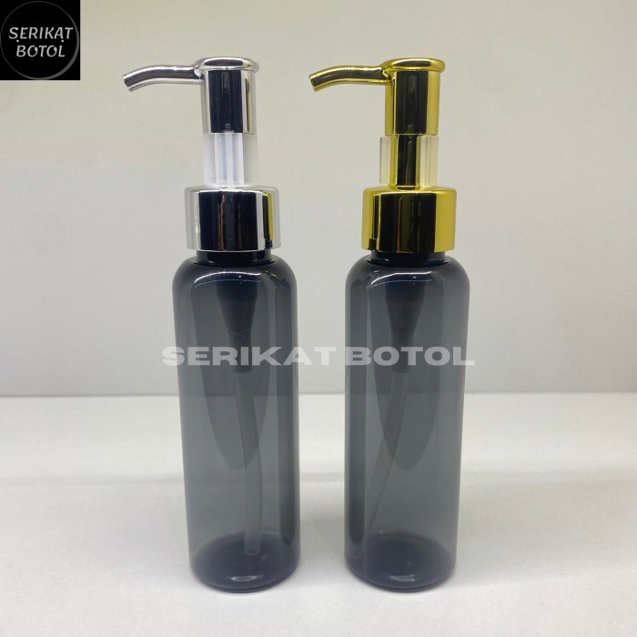 Jual BOTOL BR 100ML HITAM TRANSPARAN PUMP CLIP OIL SILVER GOLD PET 100 ML - Gold | Shopee Indonesia