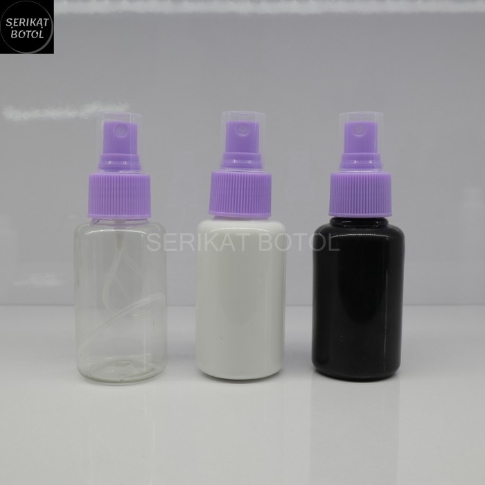 Jual BOTOL 60ML/70ML TUBULAR TUTUP SPRAYER UNGU NECK24 - BOTOL PUTIH ...