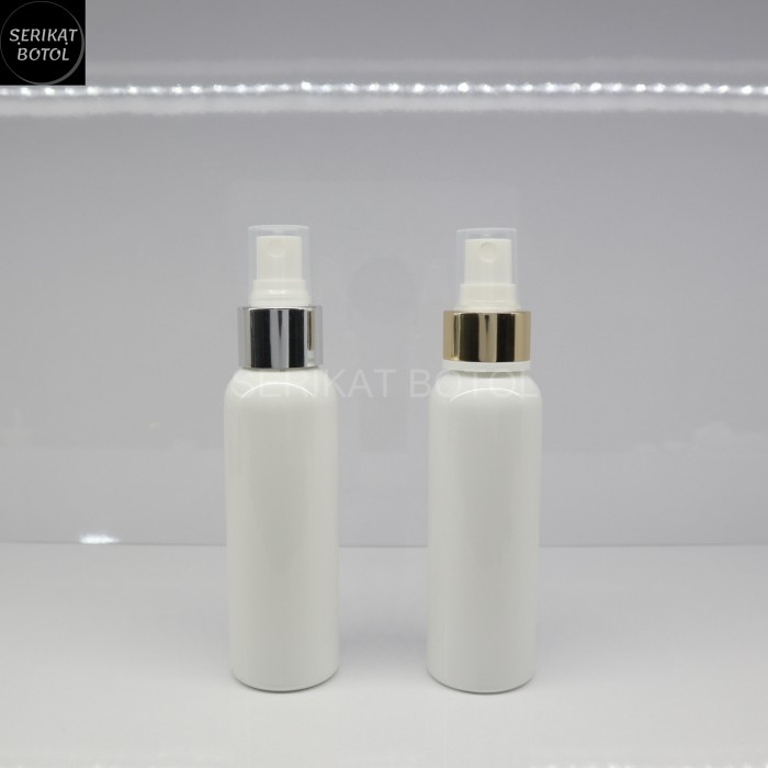 Jual BOTOL BR 100ML PUTIH GLOSSY TUTUP SPRAYER HALFCAP NECK24 - TUTUP GOLD | Shopee Indonesia