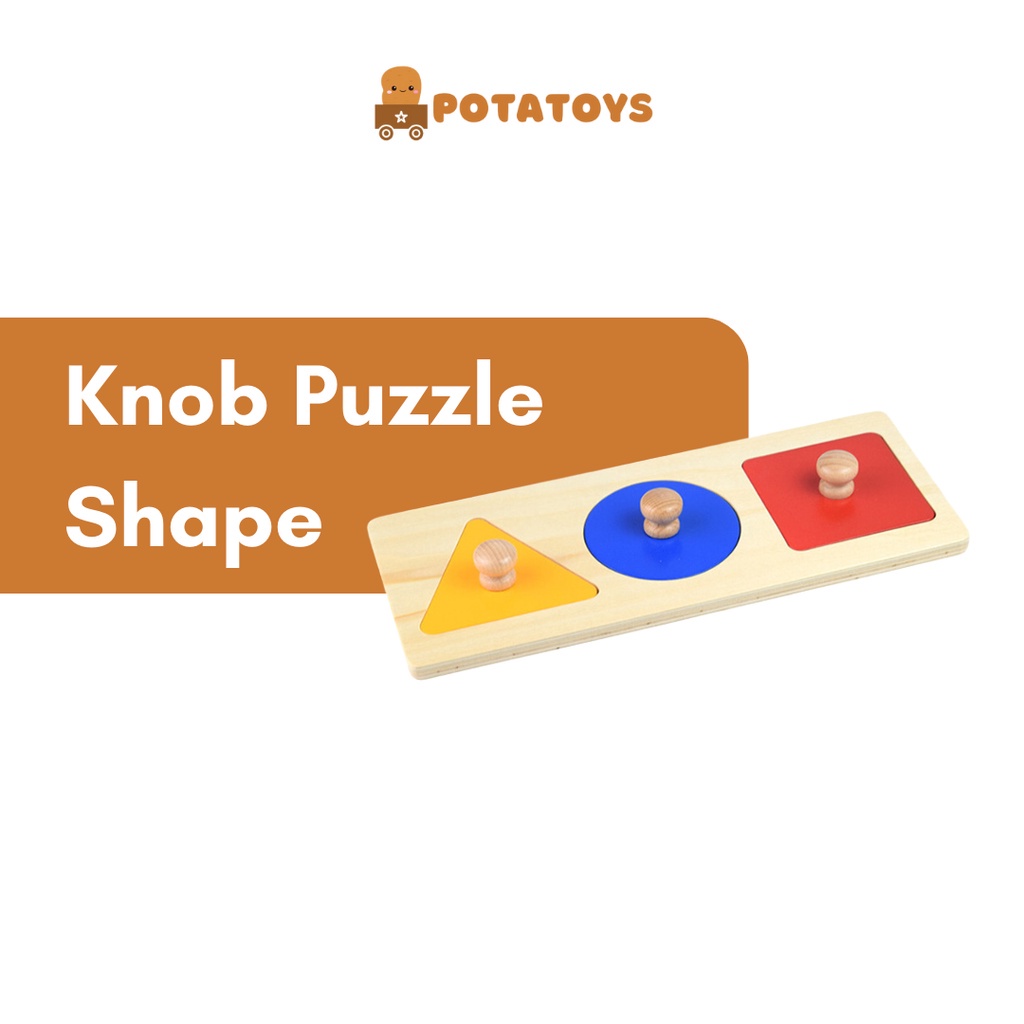 Jual [ POTATOYS ] Knob Shape Puzzle / Puzzle Multiple Shape Montessori ...