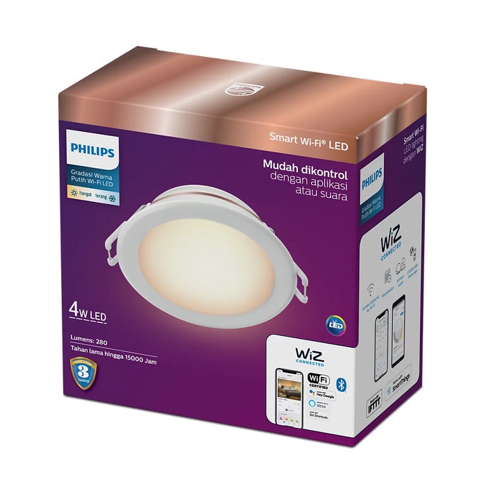 Jual Philips Smart Wifi Wiz LED Downlight 4W 4 Watt Tunable White | Shopee Indonesia