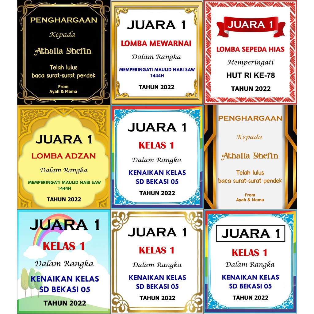 Jual Label/Stiker untuk piala kaki 1 | Shopee Indonesia