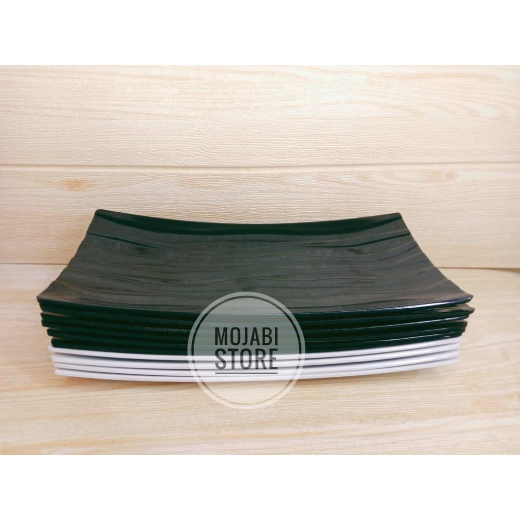 Jual 12 PCS PIRING SUSHI MELAMIN ULIR PERSEGI LEBAR 26 CM MODEL PERSEGI ...