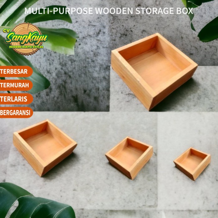 Jual Wooden Storage Box 10x10 Cm Kotak Kayu Kotak Tempat Penyimpanan