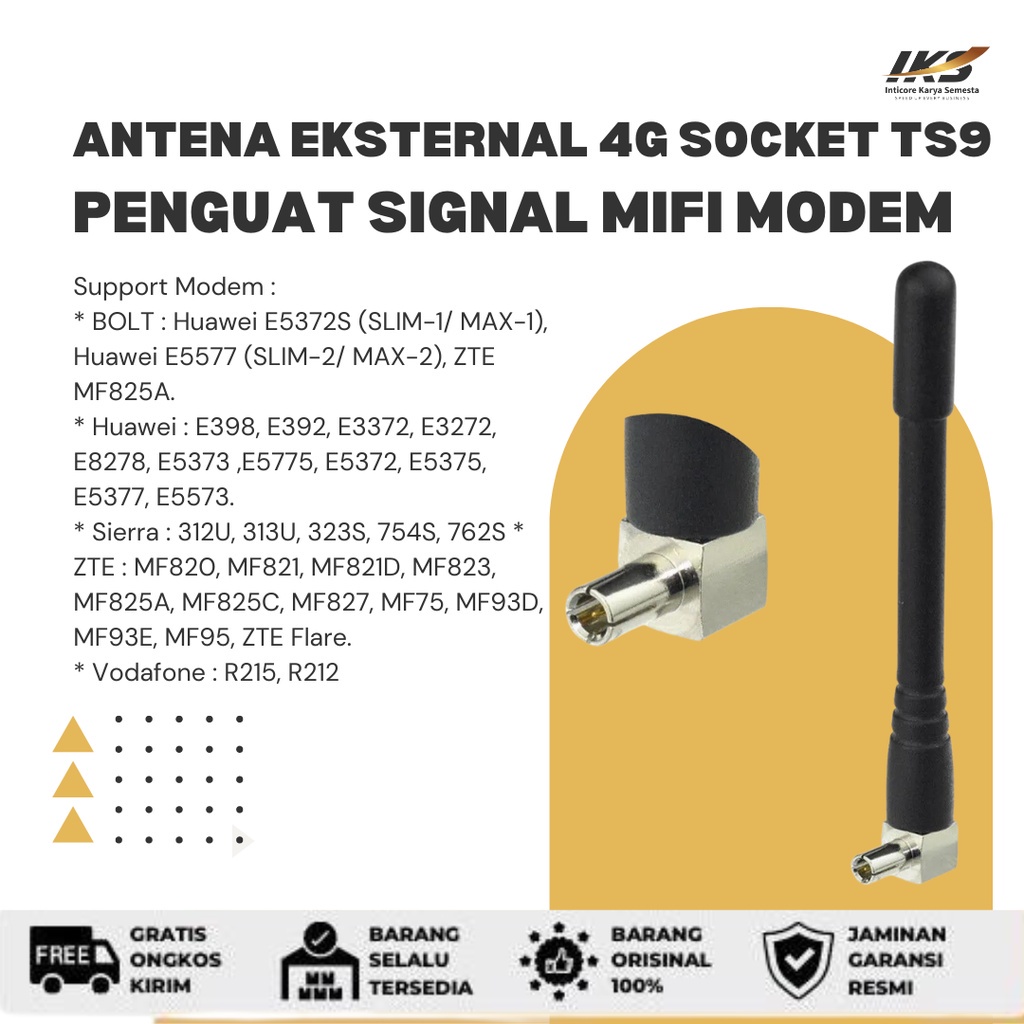 Jual Antena Portable CRC9 & TS9 Penguat Signal Mifi Modem Huawei E5372 ...
