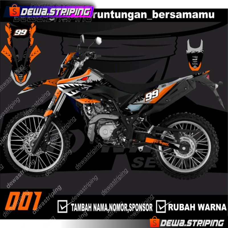Jual stiker setiker Decal Sticker Motor Cross WR155 Fullbody HIU Dekal ...