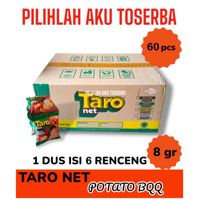 Jual Taro NET Snack POTATO BARBEQUE BBQ 8 gr RENCENG - ( HARGA 1 DUS ...