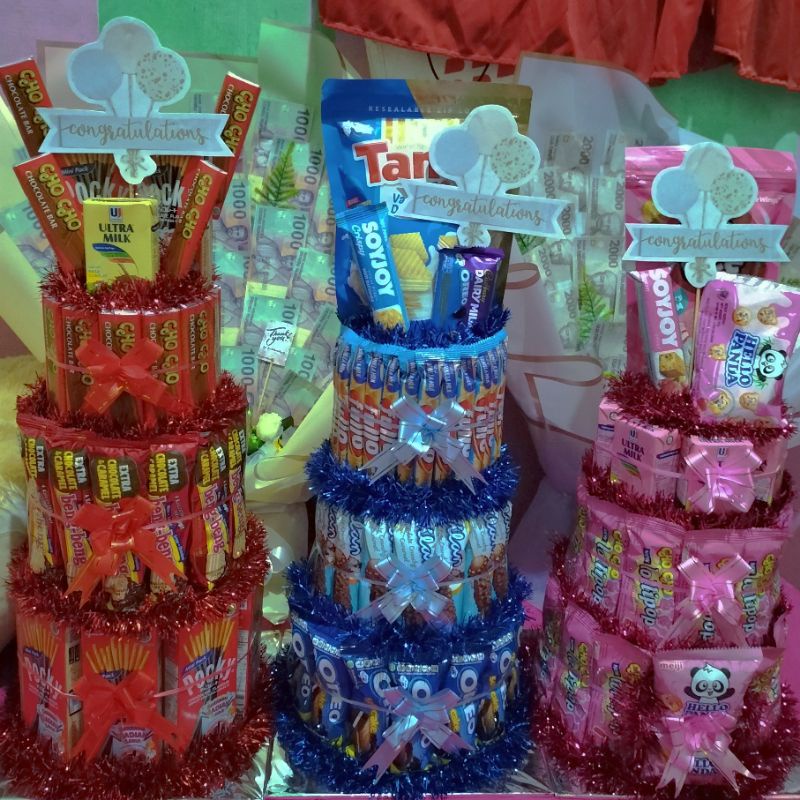Jual KUE SNACK TART TOWER TIGA TINGKAT KUE ULANG TAHUN SNACK | Shopee ...