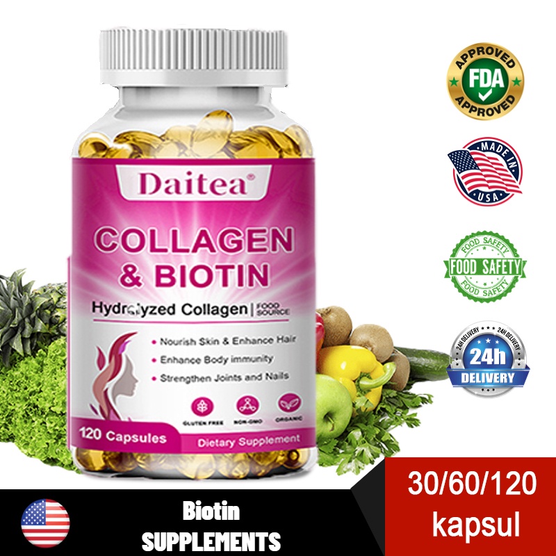 Jual Biotin 2500 mcg, Biotin Collagen Keratin Supplement -Hair Skin and ...
