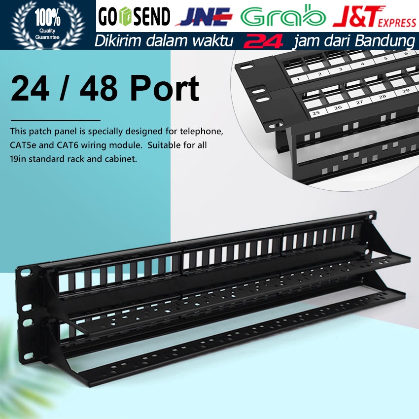 Jual 24/48 Ports Panel Patch / Network Panel / 19Inch 1U Cabinet Rack ...