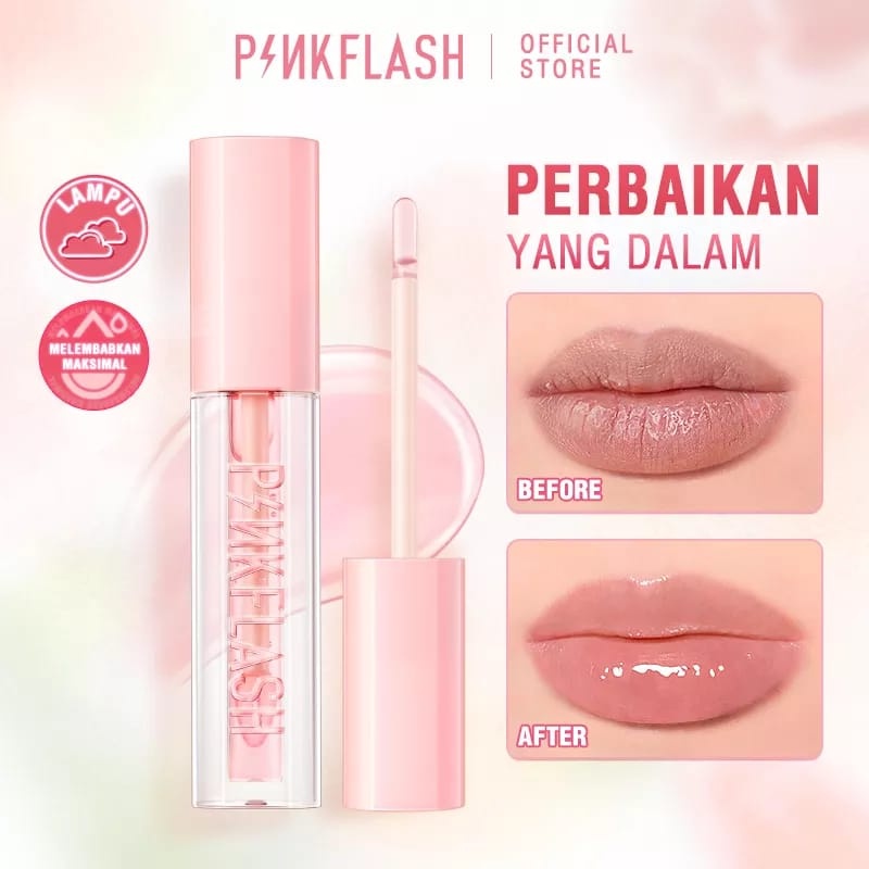 Jual Pinkflash More&More Moisture Lightweight Lip Gloss / Care Plus Lip ...