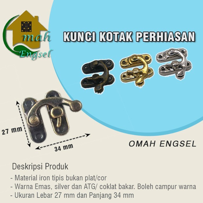 Jual Kuncian Kotak Hantaran 27 mm Kunci Pengait Gembox Box Perhiasan ...