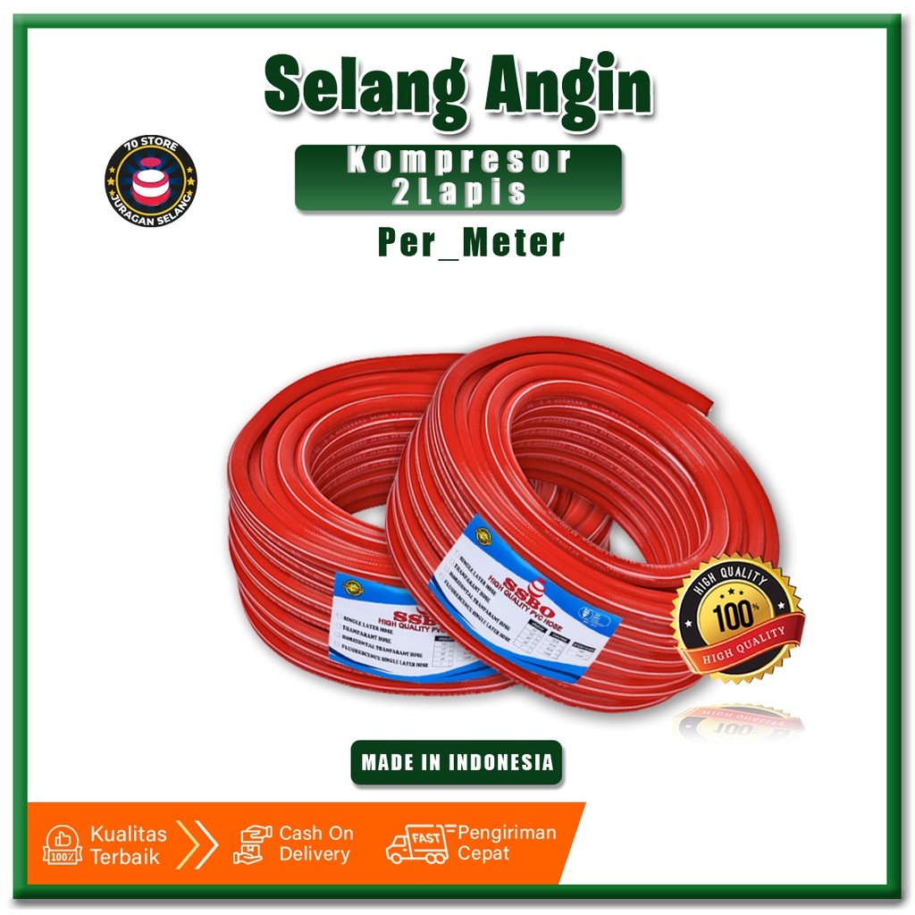 Jual SELANG ANGIN KOMPRESOR PERMETER 1 ROL HIGH PRESSURE SPRAY HOSE ...