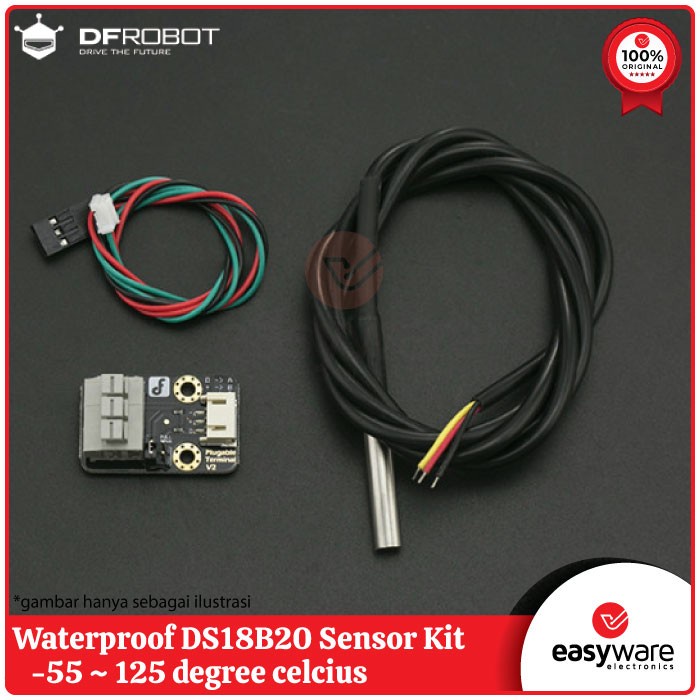 Jual DFRobot Gravity Waterproof DS18B20 Sensor Kit Original -NN11 ...