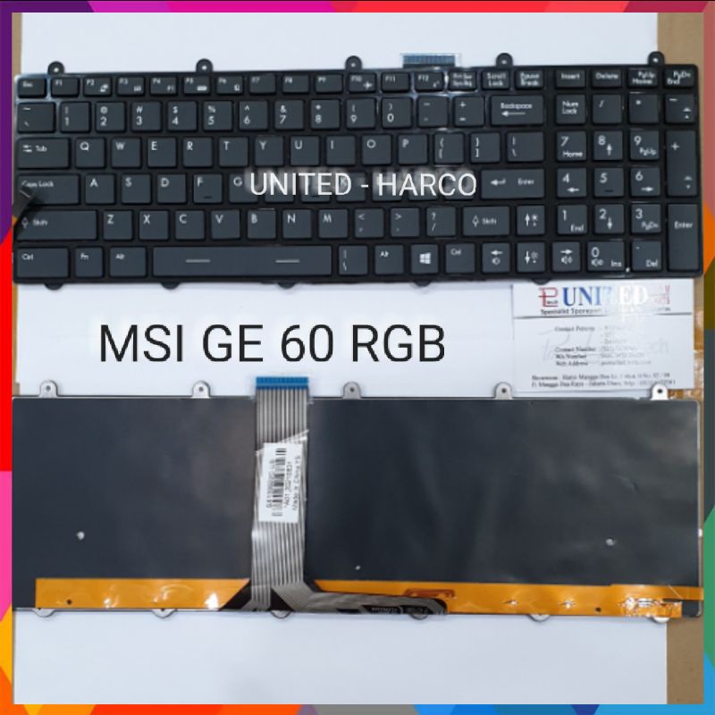 Jual Keyboard Msi ge60 ge70 gx60 gt60 gt70 backlit rgb steel series ...