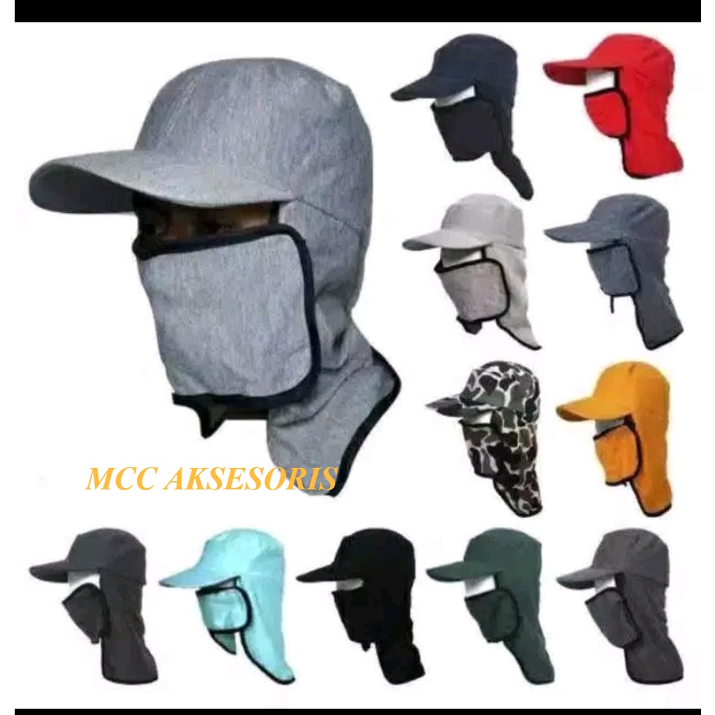 Jual Topi jepang topi pancing masker anti panas untuk mancing/mendaki ...