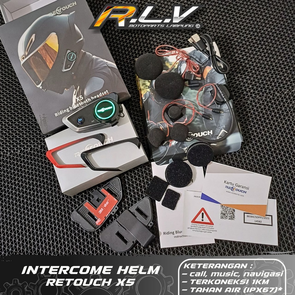 Jual INTERCOM HELMET | X5 RETOUCH X3 | INTERPHONE BLUETOOTH UNIVERSAL ...