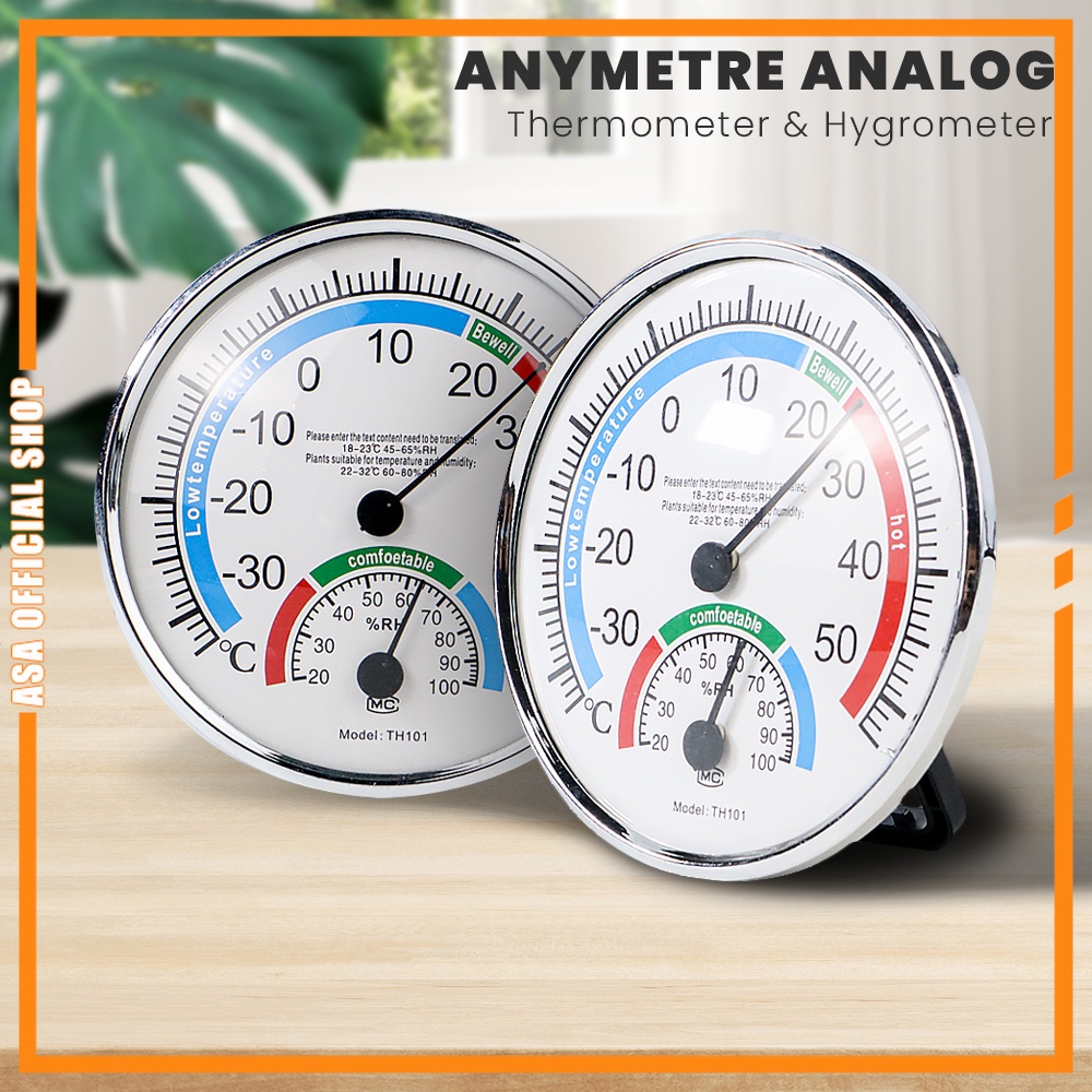 Jual Alat Pengukur Suhu dan Kelembapan Udara Ruangan Anymeter Analog ...