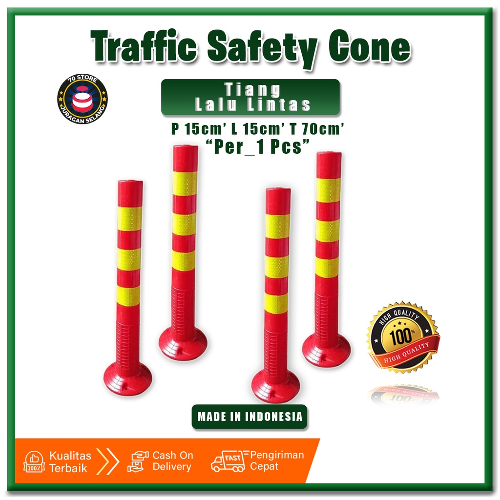 Jual TIANG LALU LINTAS 70CM / TIANG PVC ANTI PECAH / TRAFFIC SAFETY ...