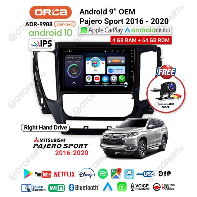 Jual Head Unit TV Android 9″ inch OEM Mitsubishi Pajero Sport 2016-2020 ...