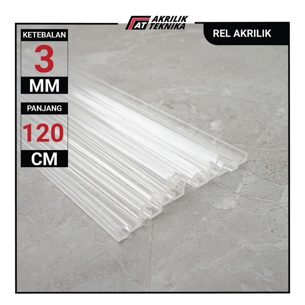 Jual Rel Akrilik 3mm Siku U Panjang 120cm / Sambungan Laci Geser ...