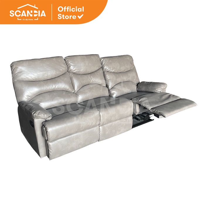 Jual SCANDIA Sofa Recliner 3 Duduk Bjorn 203x92x99 Cm Gray H032 - Kursi Abu | Shopee Indonesia