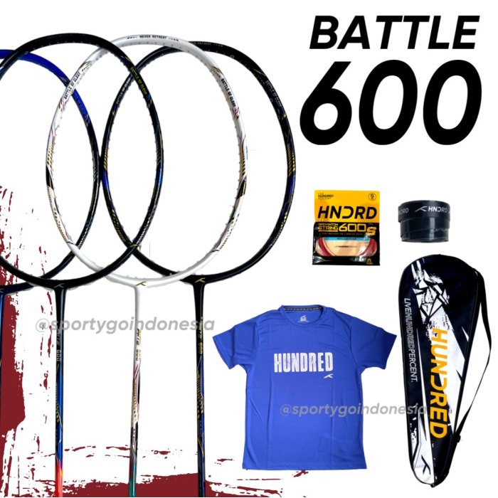 Jual Raket Badminton HUNDRED BATTLE 600 Original / HNDRD | Shopee Indonesia