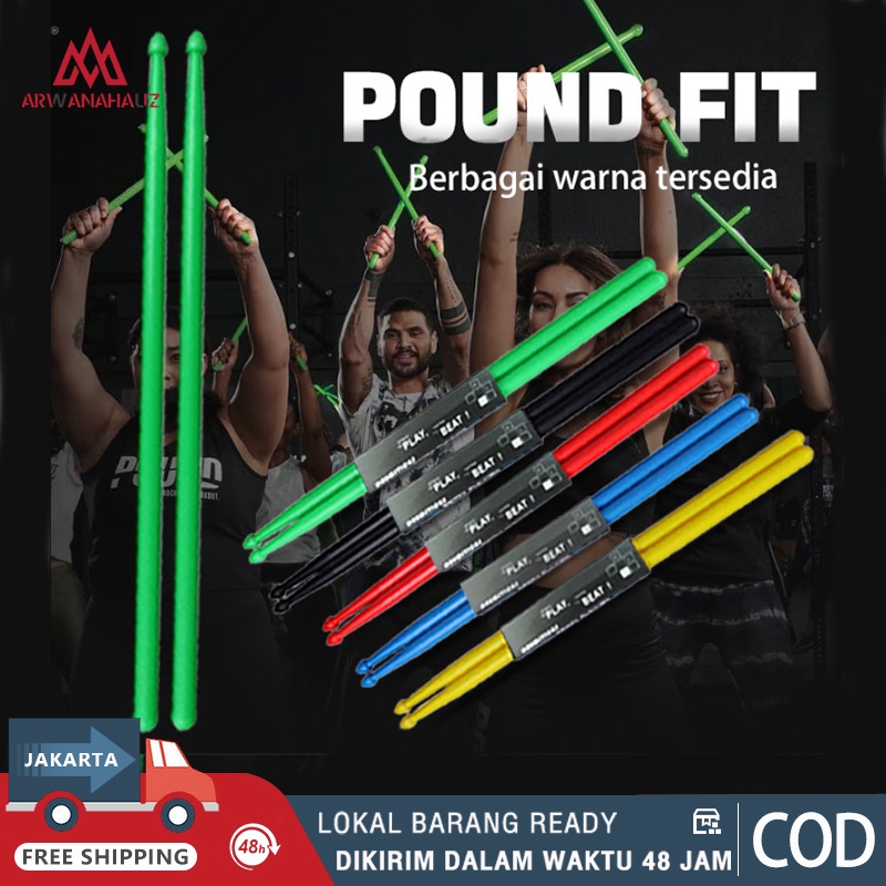 Jual Pasang Stick Pound Fit Workout Ripstix Poundfit Stik Nylon Pound ...