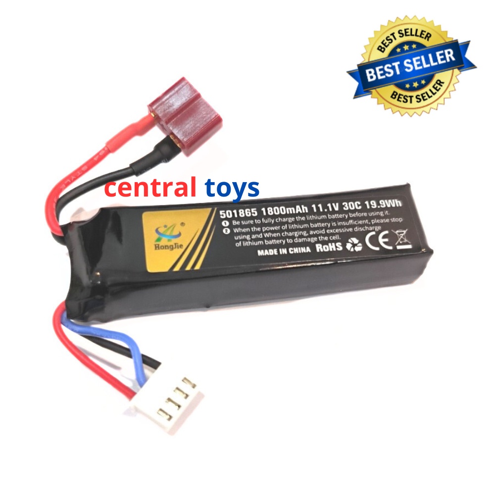 Jual baterai lipo 3s 11.1v 1800mAH 30C soket dean T 501865 Lipo Baterai ...