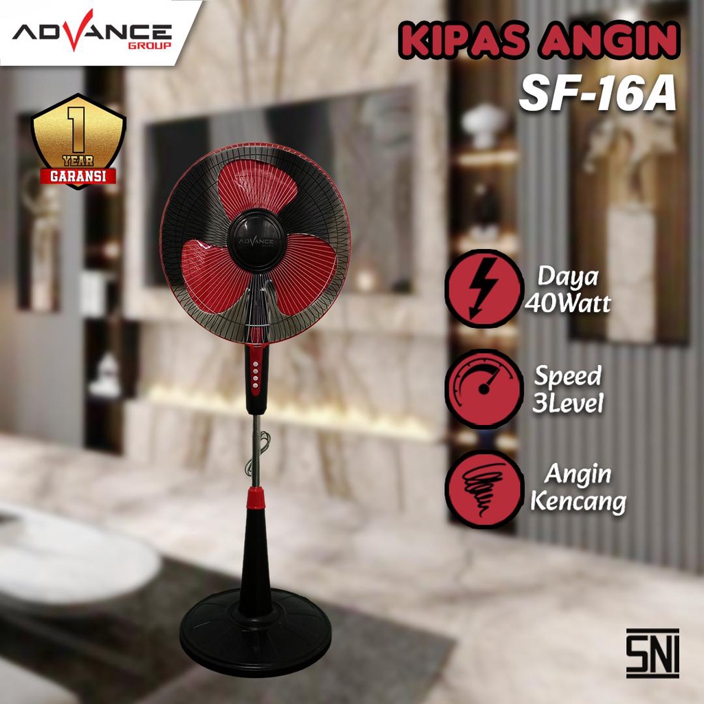Jual Advance Kipas Angin Berdiri Stand Fan Mesin Kencang SF16A Votre 16" inch Garansi Resmi 1 ...