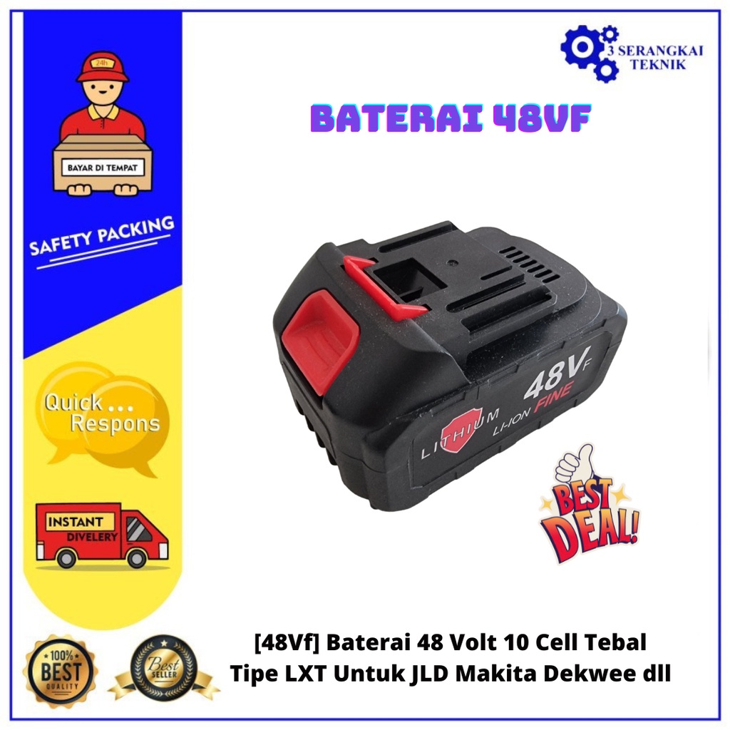 Jual [48Vf] Baterai 48 Volt Tebal Tipe LXT Untuk JLD Makita Dekwee dll | Shopee Indonesia
