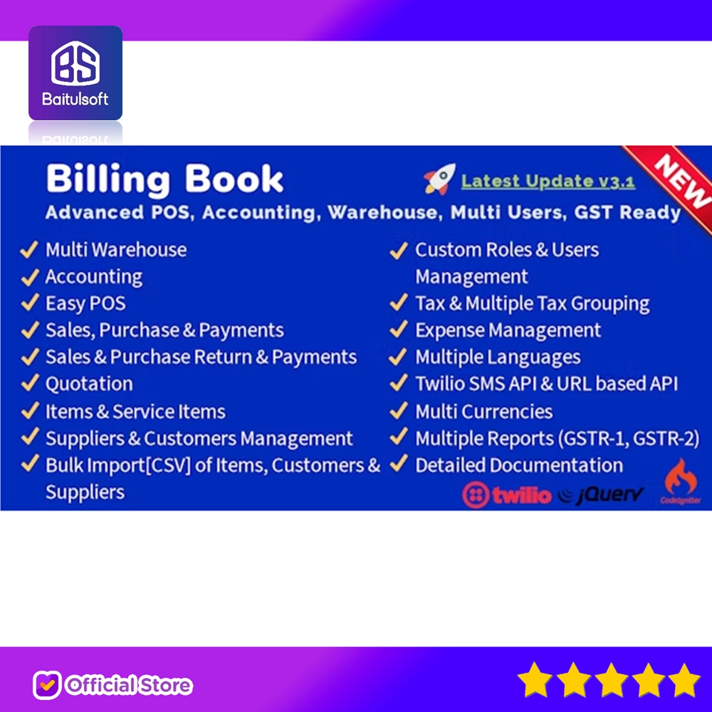 Jual SOURCE CODE APLIKASI BILLING BOOK -ADVANCED POS, INVENTORY, ACCOUNTING, WAREHOUSE, MULTI ...