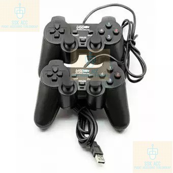 Jual Gamepad Usb Double Getar Hitam | GamePad Stik PC Usb | Joystick PC ...