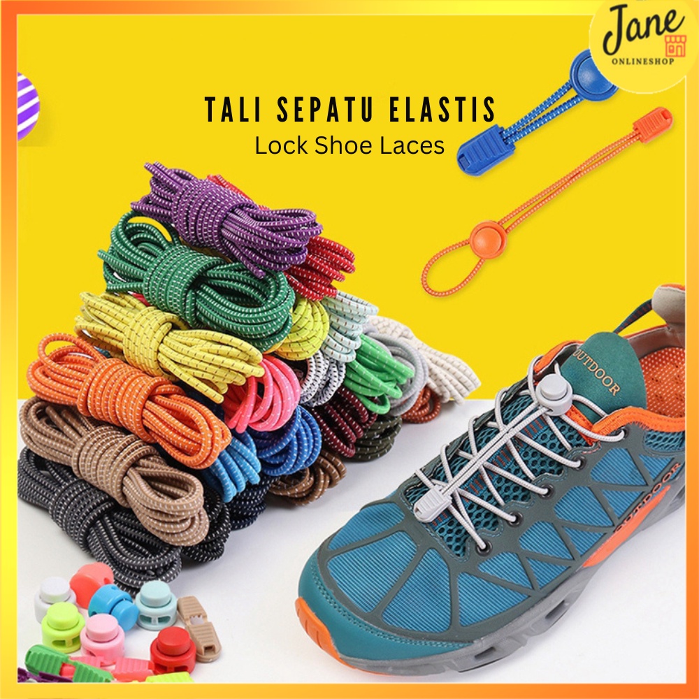 Jual Tali Sepatu Elastis Tanpa Ikat Polos Praktis Kuat Lock Shoe Laces ...