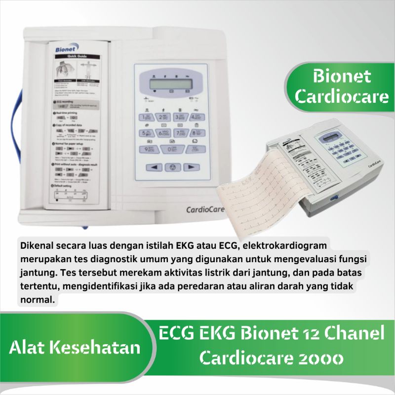 Jual ECG EKG Bionet 12 Chanel Cardiocare 2000 Alat Diagnosis Fungsi ...