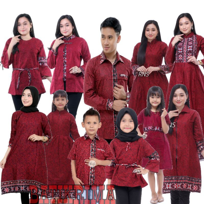 Jual Batik Couple keluarga Maura Couple Sania Ruffle Ori Ndoro Jowi dnt ...