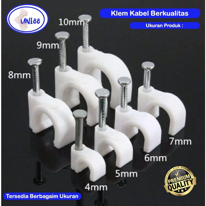 Jual Klem Kabel Listrik Paku Beton 4 5 6 7 8 10 12 mm Premium Super ...