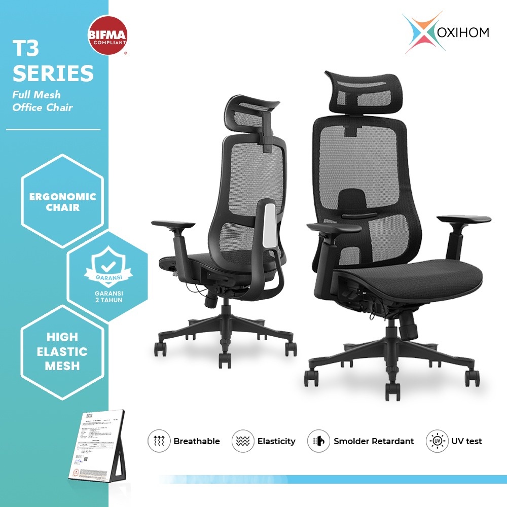 Jual Oxihom FT3 Full Mesh Foot Rest Kursi Kantor Gaming Belajar ...