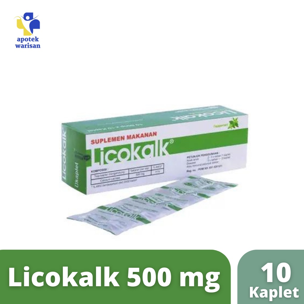 Jual Licokalk 500 mg 10 Kaplet | Shopee Indonesia