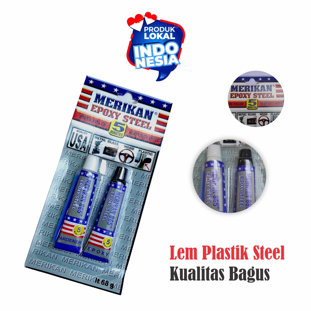 Jual Plastik Steel 5 menit Merikan Epoxy Steel (hardener & epoxy ...