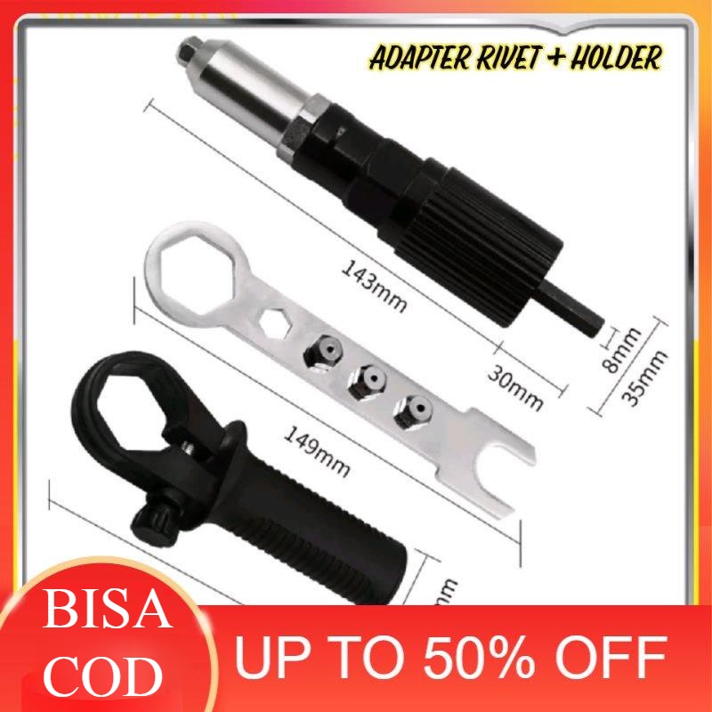 Jual Alat Rivet Tang Rivet Ripet Sambung Adapter konverter Bor Rivet ...