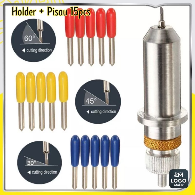 Jual 15pcs 30 45 60 Roland Cricut Cutting Plotter Cutter Blade + Blade ...