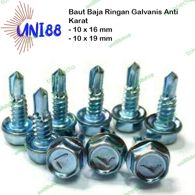 Jual Sekrup Baud Baja Ringan Galvanis Skrup Baut Roofing Rangka Hollow ...