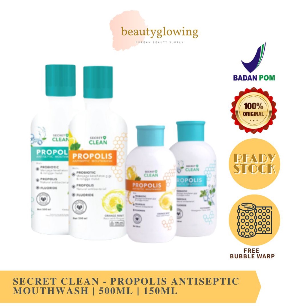 Jual SECRET CLEAN - Propolis Antiseptic Mouthwash - Obat Kumur - Orange ...