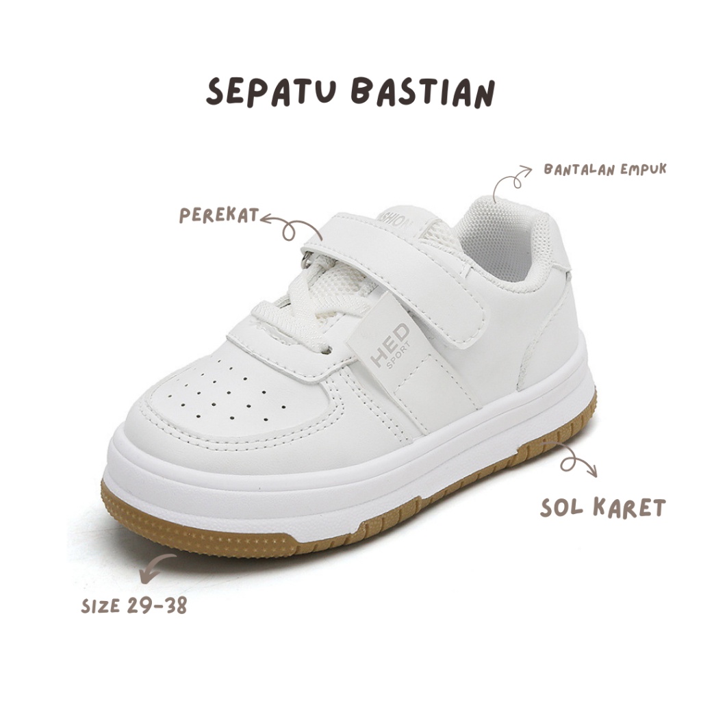 Jual LITTLESUMMERISE - (29-38) Bastian Sepatu Sneakers Putih Anak ...